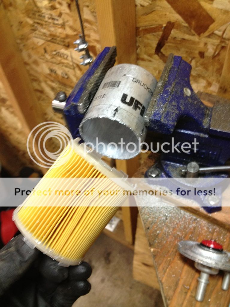 Inside a fuel filter